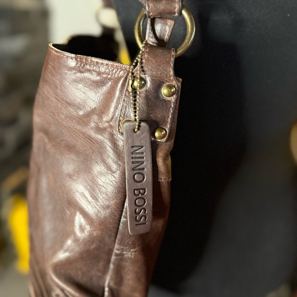 Nino BOSSI | Bags | Nino Bossi Brown Leather Shoulder Bag | Poshmark